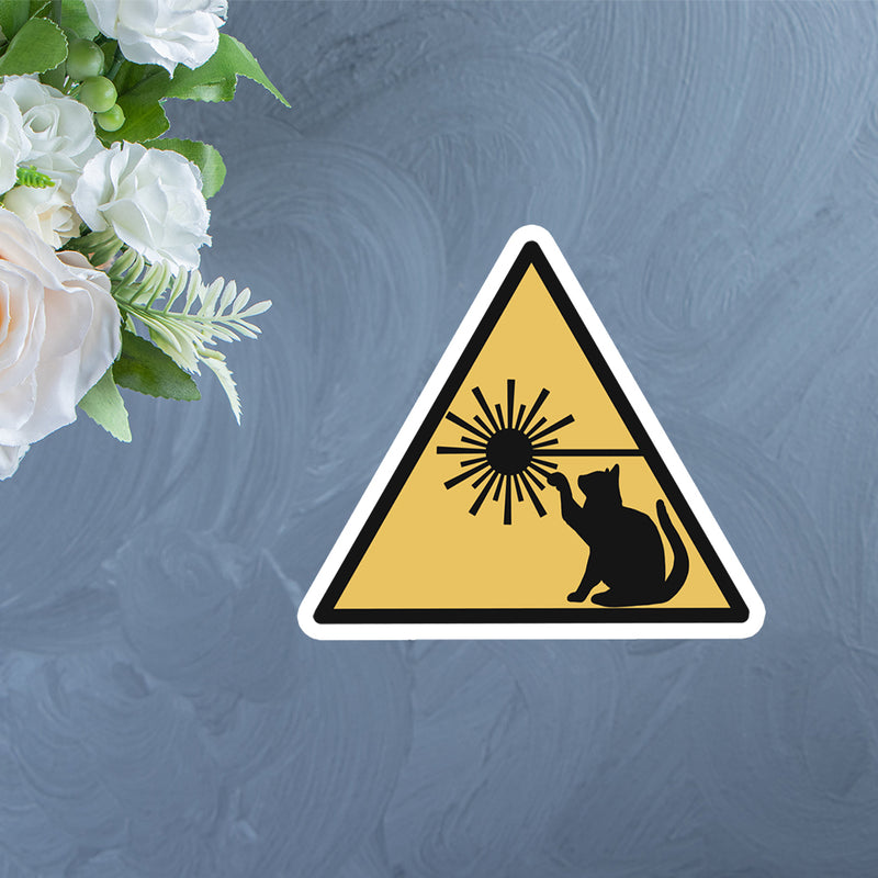 Laser Cat Warning Sign Sticker – ScienceGrit