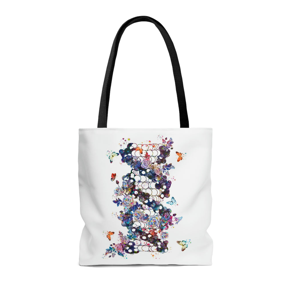 Floral DNA Tote Bag | Gift for Biologists, Geneticists or Life Science ...