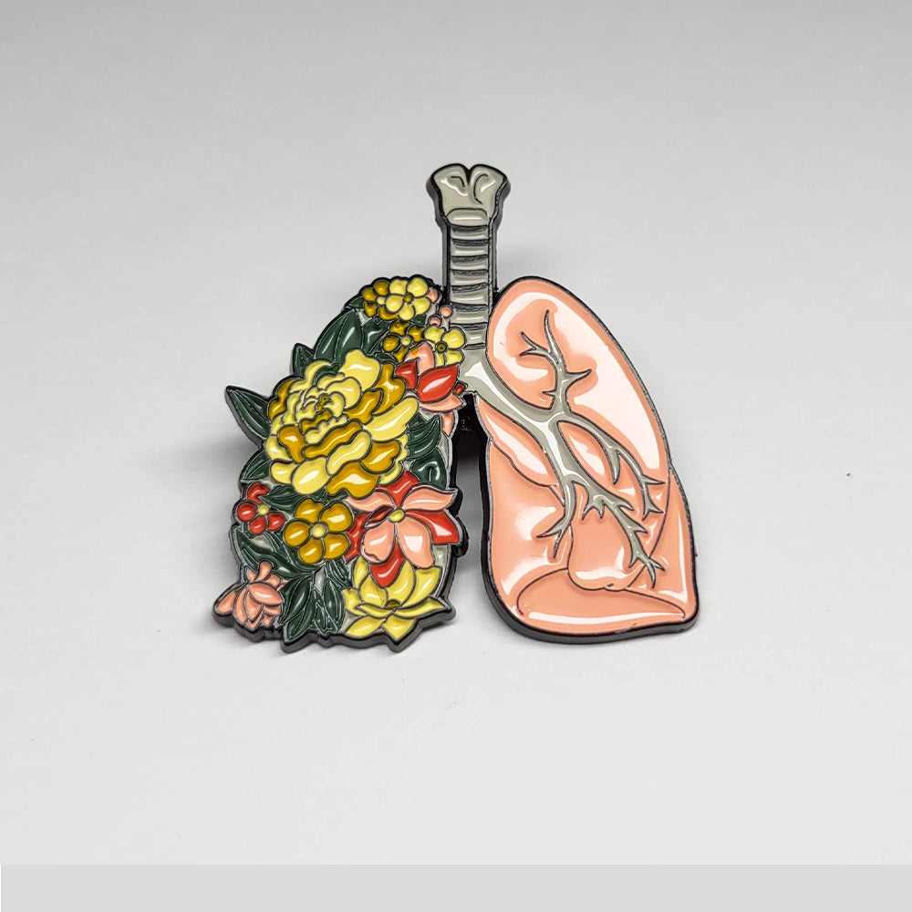 Floral Lungs Pin 1 | Gift for Pulmonologists, Pulmonology Nurses, Medi ...