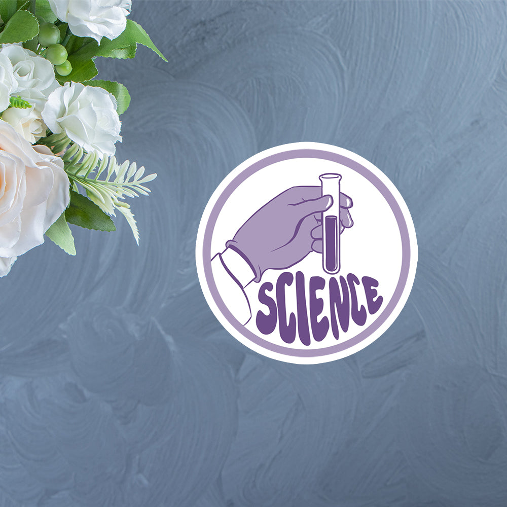 Science Badge (purple) Sticker – ScienceGrit